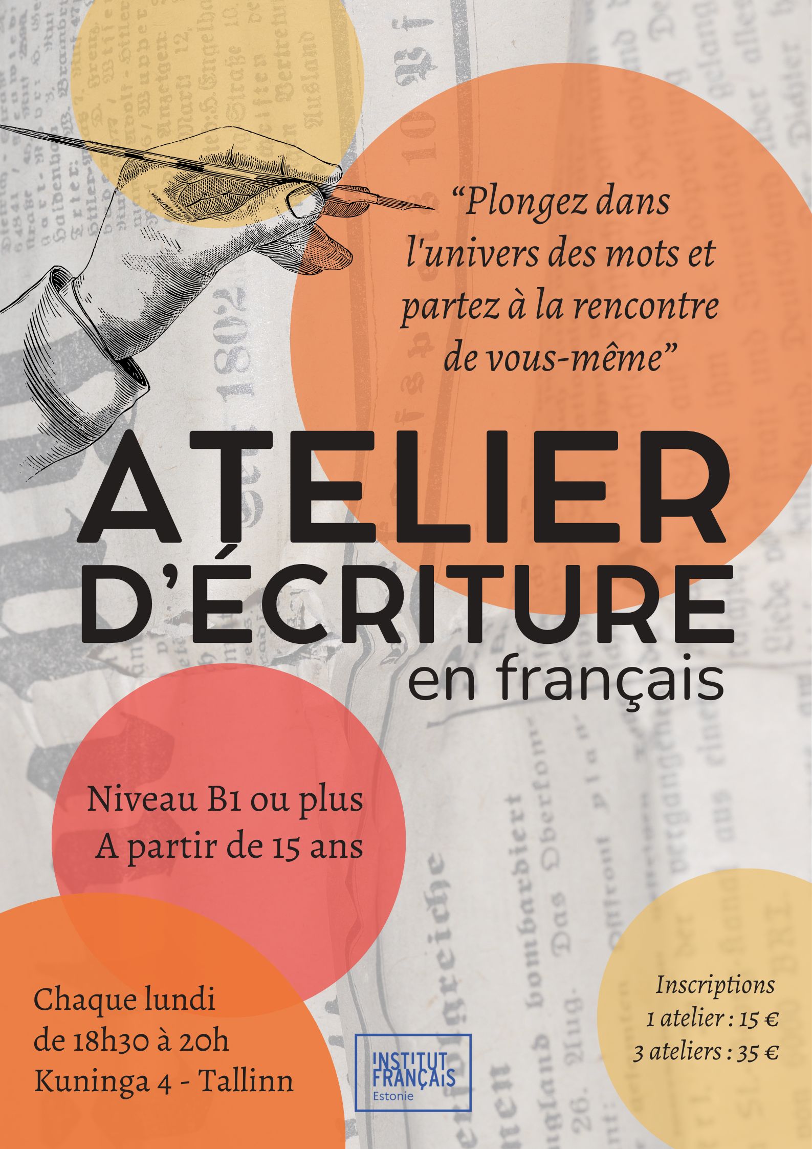 Ateliers d’écriture en français - Institut français d'Estonie